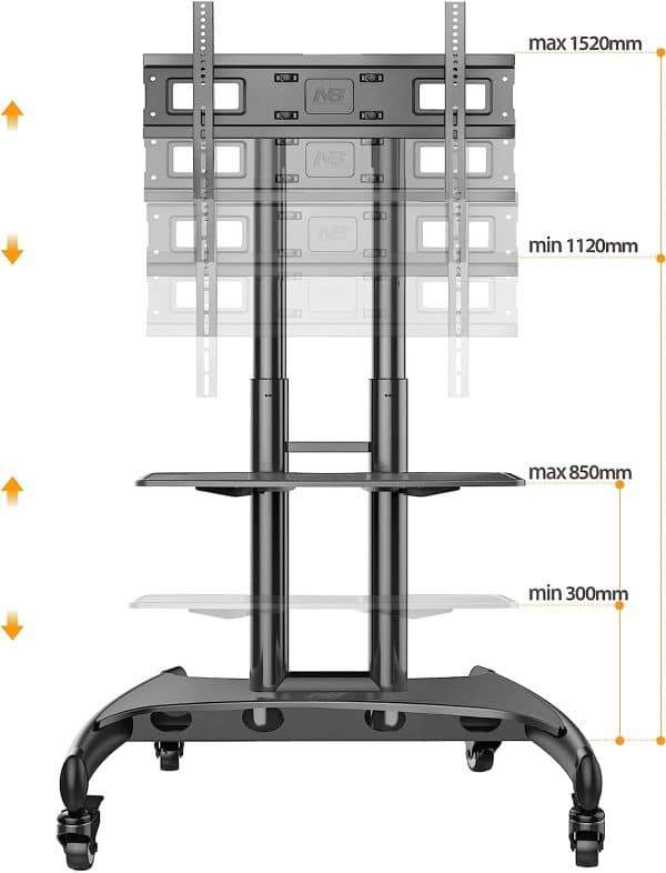 Mobile TV Cart Stand with Wheels for 32"-75" TV's(AVA1500-60-1P ...